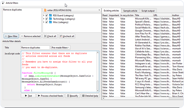 A desktop RSS reader with support for multiple services and formats